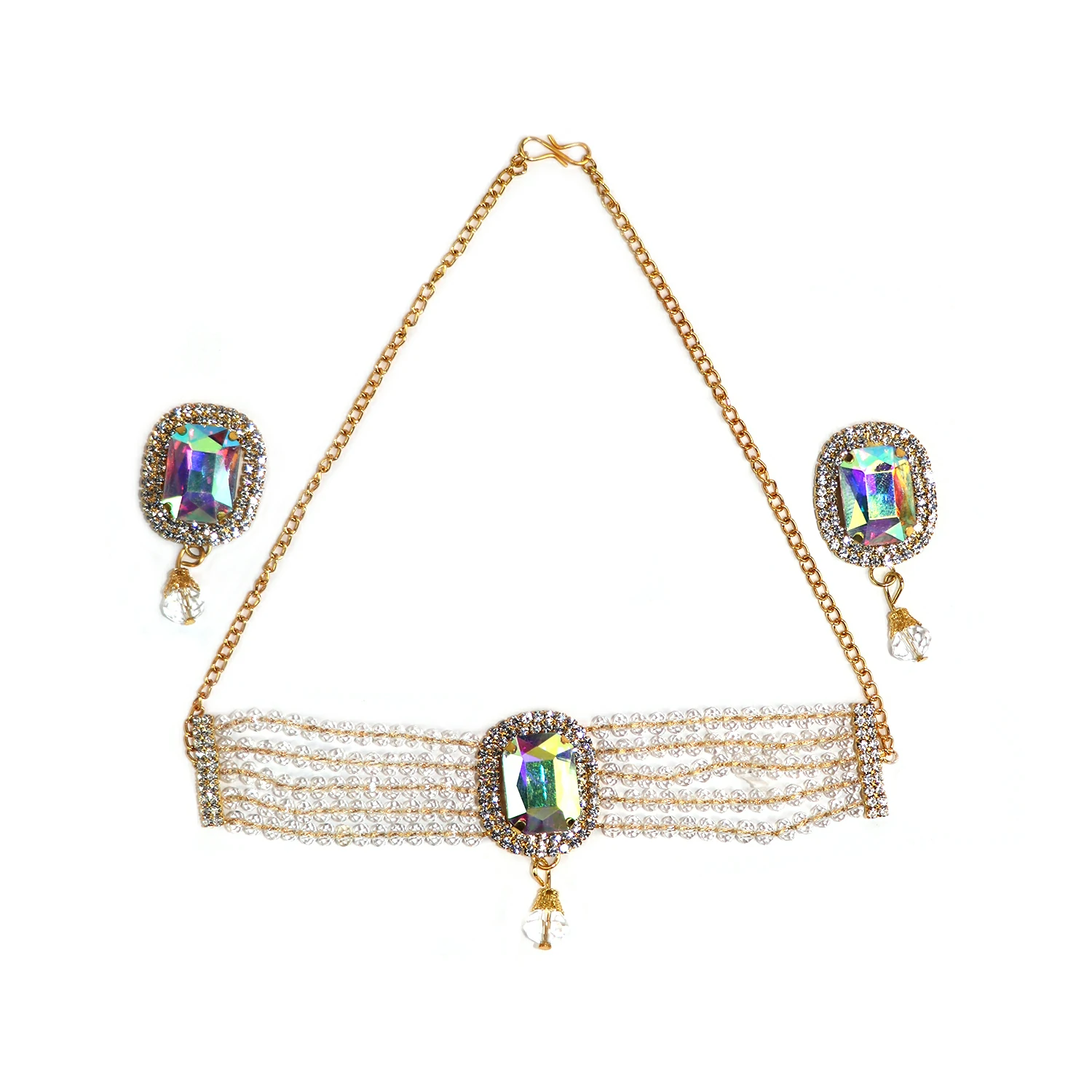 Pure White Choker Set with Earrings - emmstylife.com